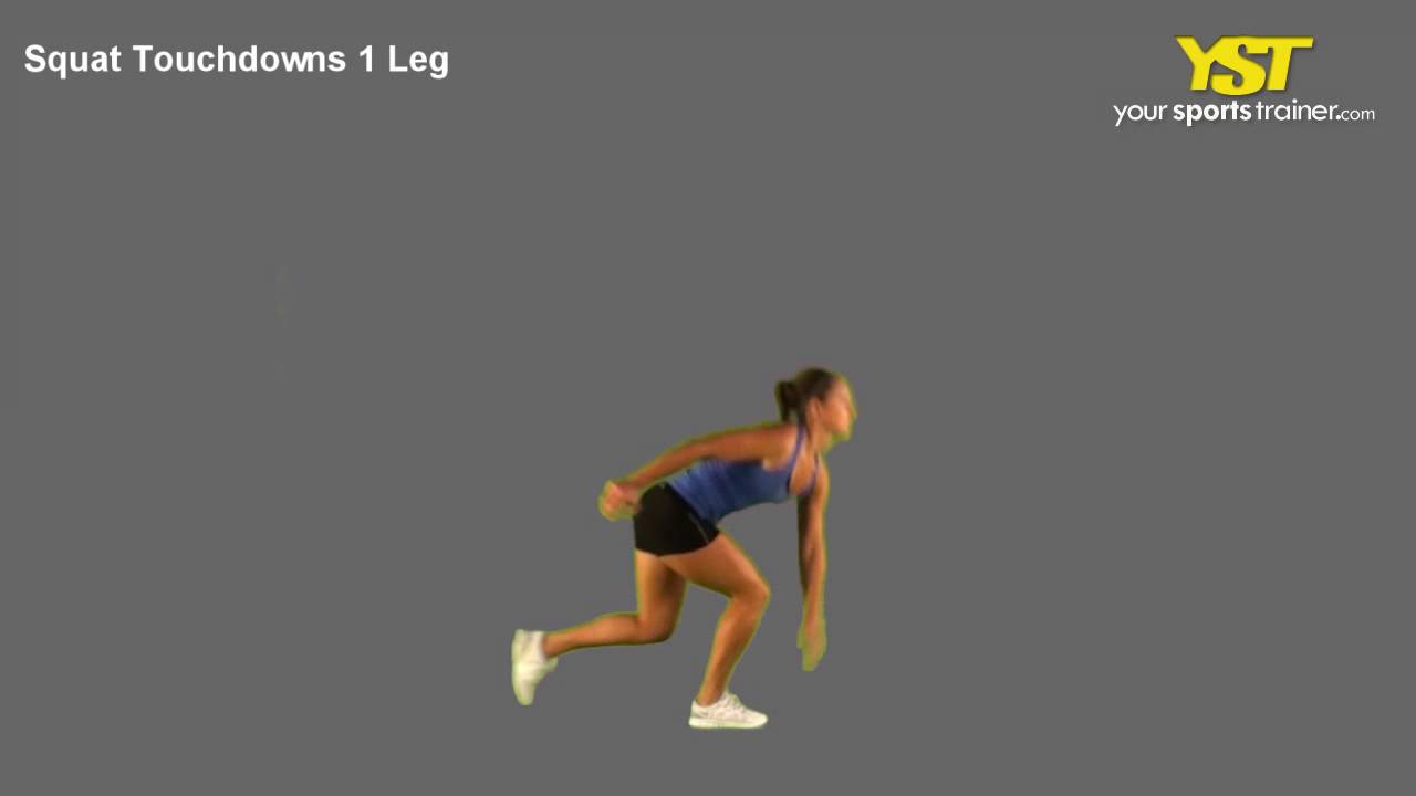 Squat Touchdowns 1 Leg - YouTube