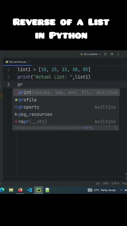 Reverse Each Item Of A List In Python Python Listinpython Pythonprogramming Pythontutorial 1319