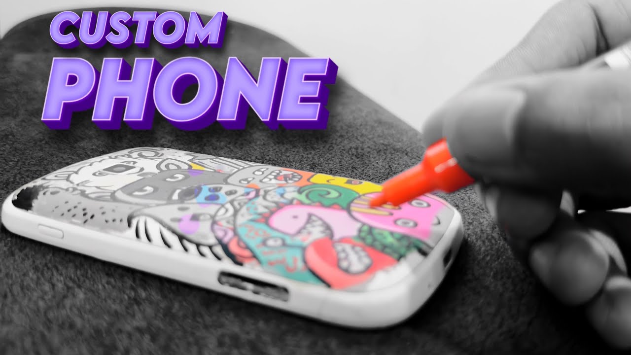 Customising my smartphone using posca markers | drawing doodle with ...