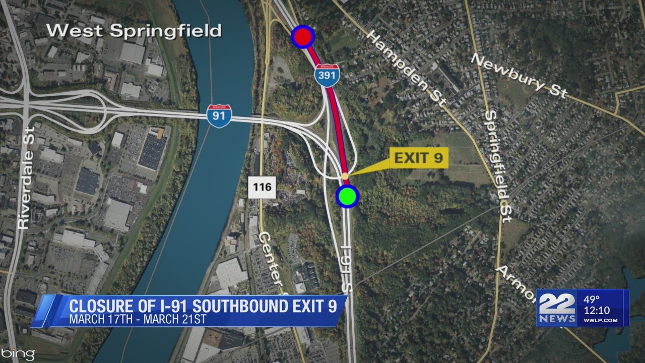 I-91 South exit 9 to I-391 North closed beginning Monday for bridge ...