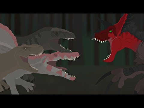 T. rex, Giganotosaurus & Spinosaurus VS Ultimasaurus || Jurassic World Battle Animation (2/3)