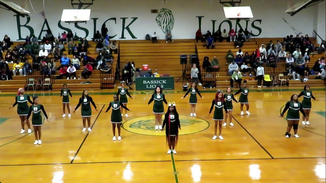 Bassick Lions Cheer Team Performs at Boys Basketball Halftime - January ...