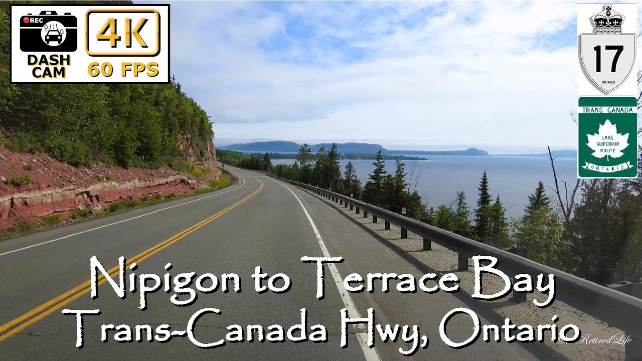 🚗 4K Drive Along the Trans-Canada Highway 🌲| Nipigon to Terrace Bay’s ...