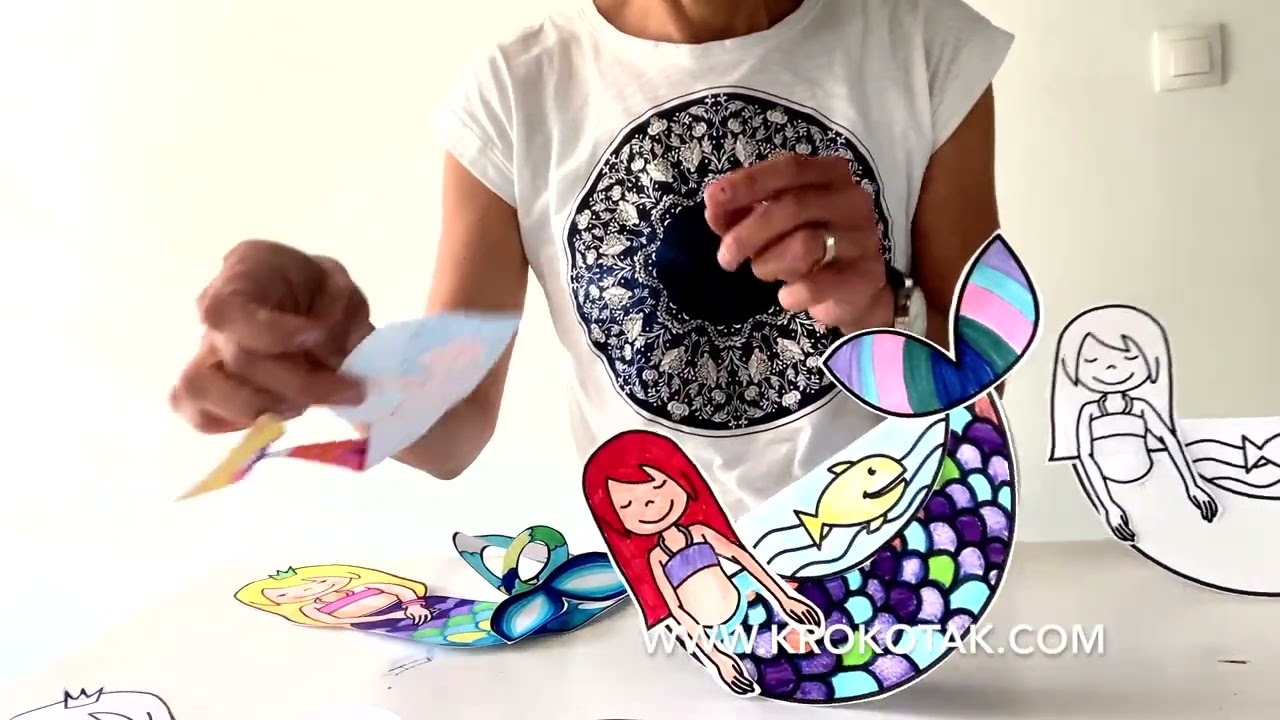 Mermaid + printable templates - YouTube
