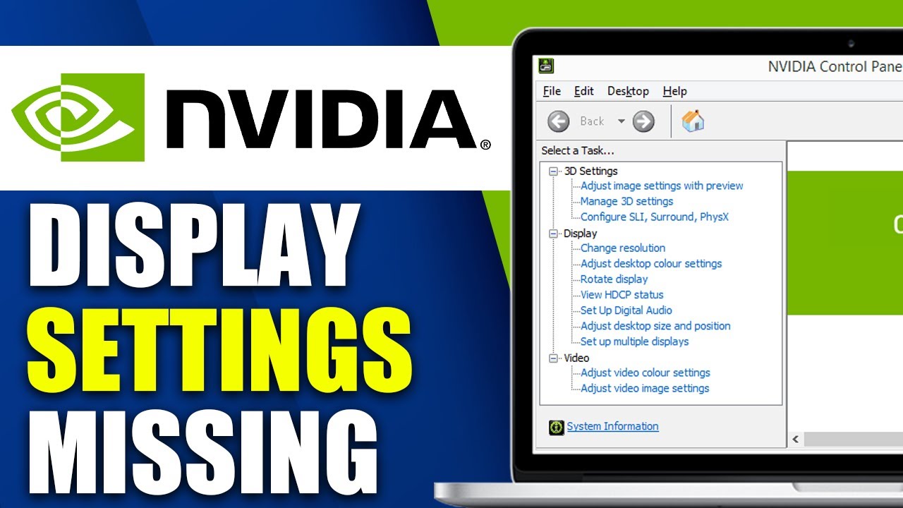 How To Fix Display Settings Missing Or Not Showing In Nvidia Control ...