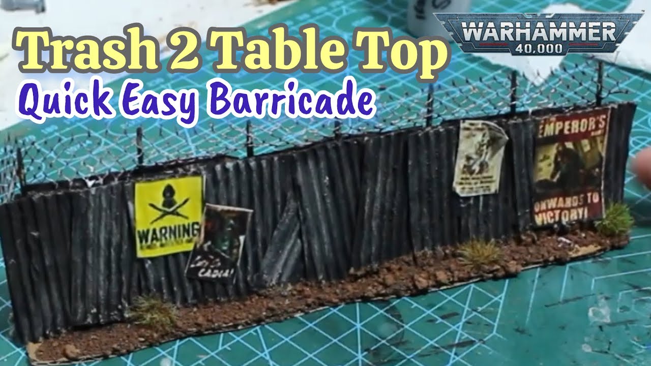 Trash into Treasure Terrain Tutorial : Barricades - Warhammer 40k Terrain - YouTube