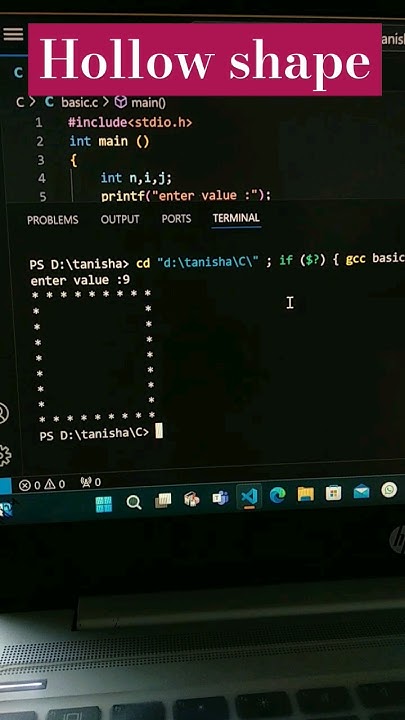 how to make hollow shape in c language #c #coding #cod #shorts #short #programming - YouTube