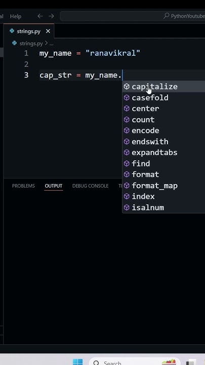 python string capitalize method #pythonstring #pythontutorialforbeginner #pythonmethods - YouTube