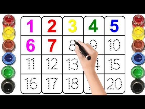 Learn to trace counting, one two three numbers, 123 kids, counting 123 ...