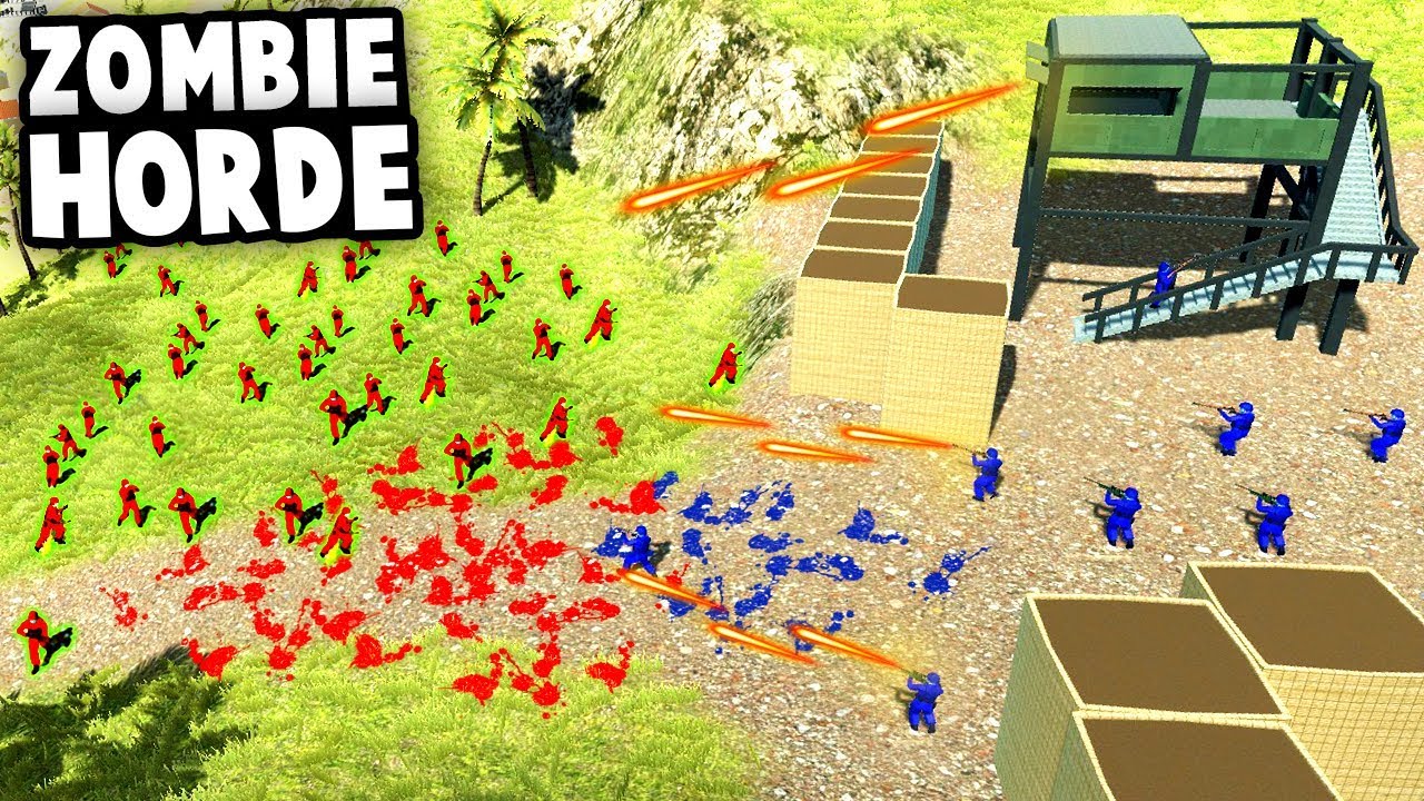 ZOMBIE Horde INVASION! Defending Our FORTIFIED BASE! (Ravenfield ...