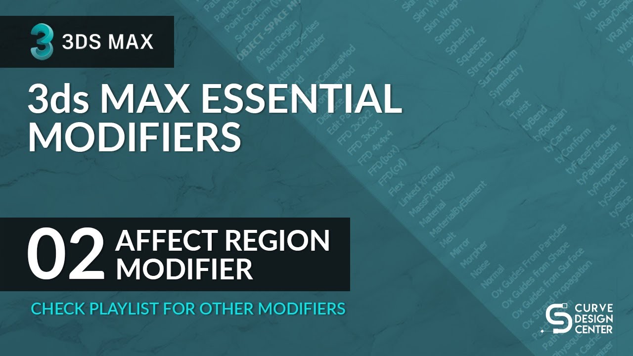How to use Affect Region Modifier | 3Ds Max Essential Modifiers - YouTube