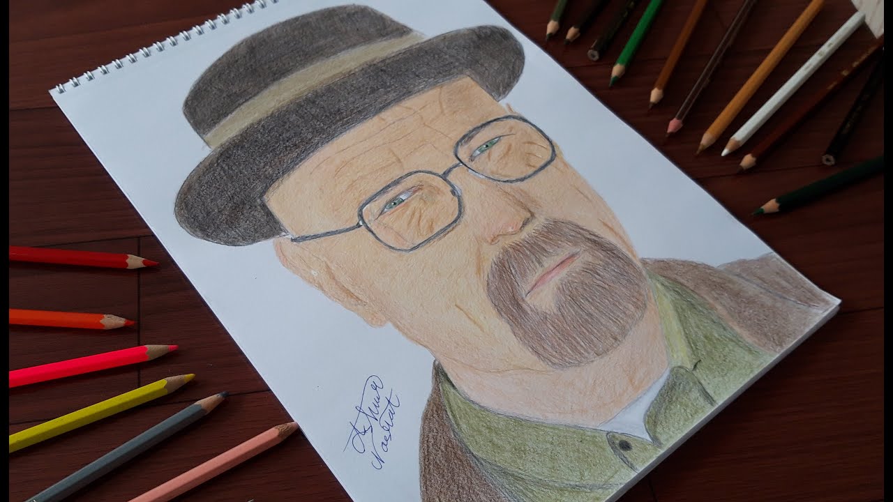 drawing walter white-from breaking bad with the colored pencils. - YouTube