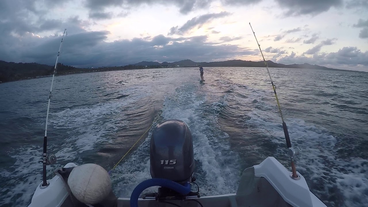 Wake boarding at 30 knots - YouTube