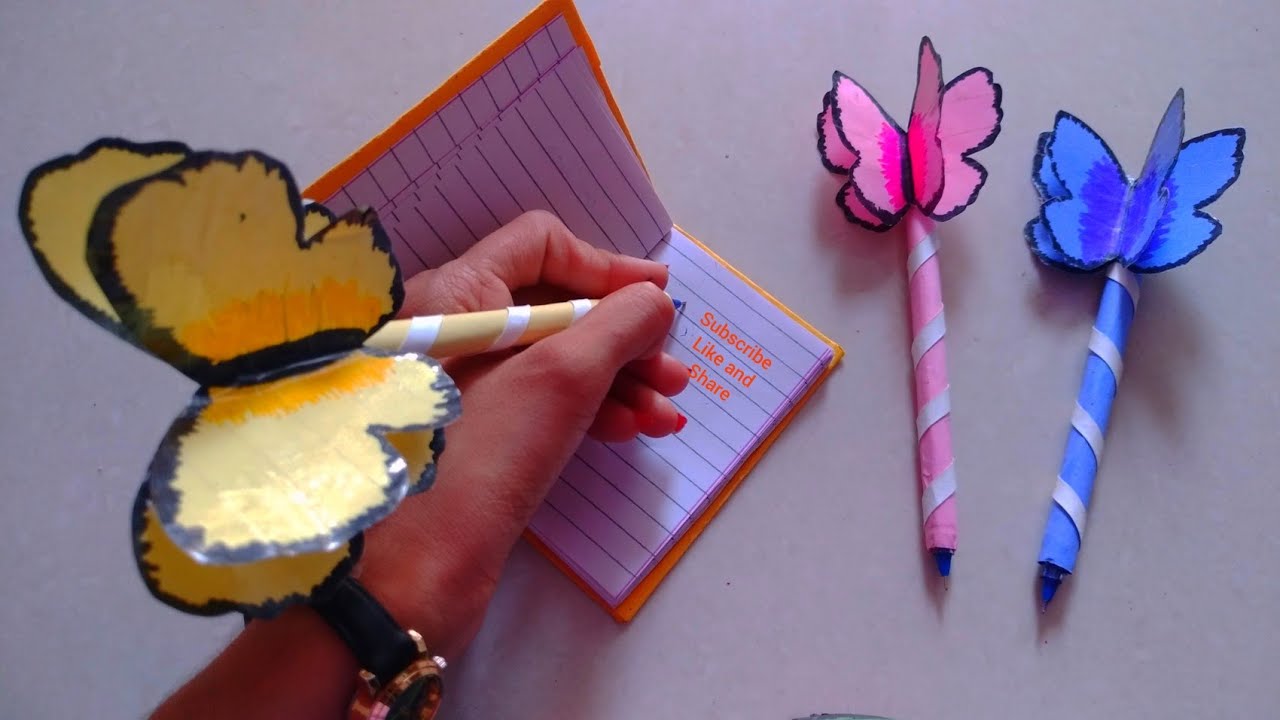 | Easy Paper Pen Craft ideas | Paper Pen Craft | Pen craft | Pen decor ...