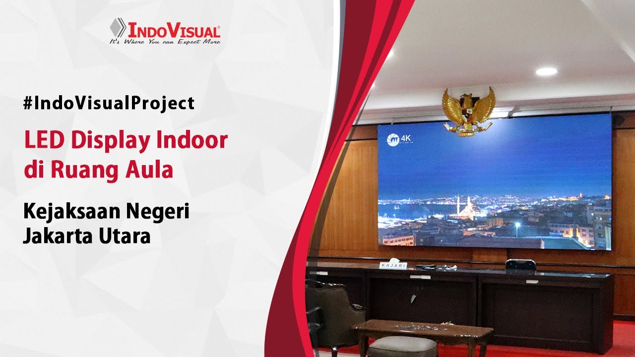 LED Display Indoor di Ruang Aula Kejaksaan Negeri Jakarta Utara - YouTube