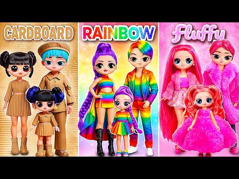 Huntrix & Saja Boys yarışıyor! | Karton vs peluş vs Rainbow Family 🌈 10 bebek modası DIY