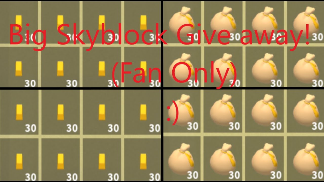 Skyblock Roblox 500k Coins and 400 Gold Give away for Fans!!! - YouTube