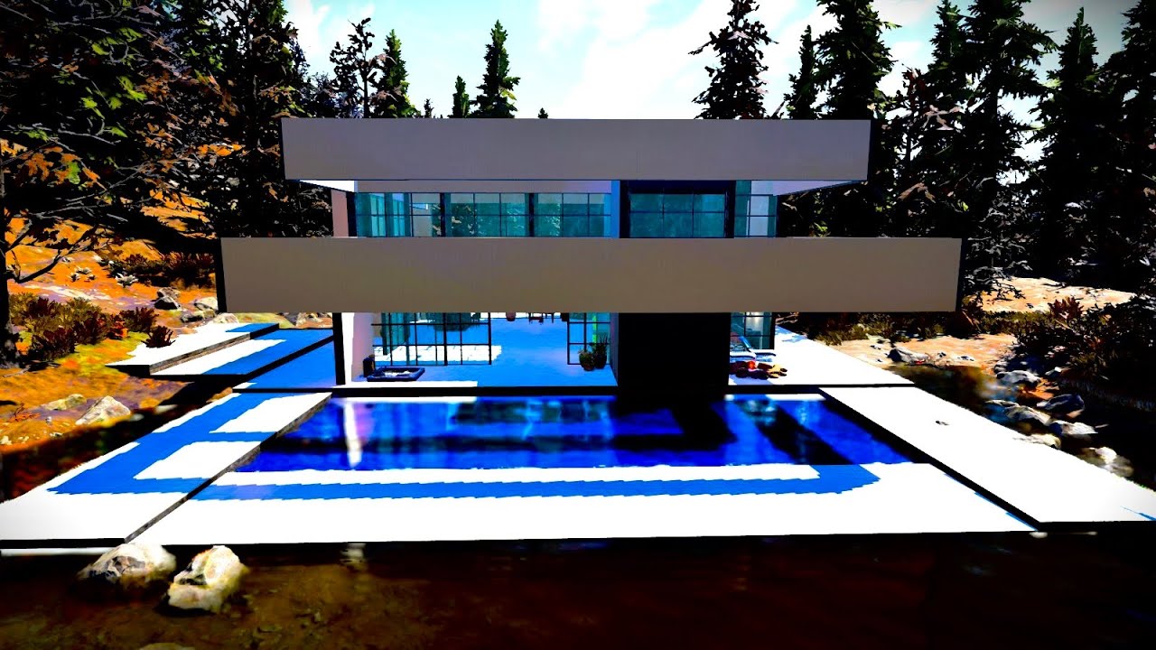 Modern House With A Swimming Pool | Fallout 76 Camp Build - YouTube