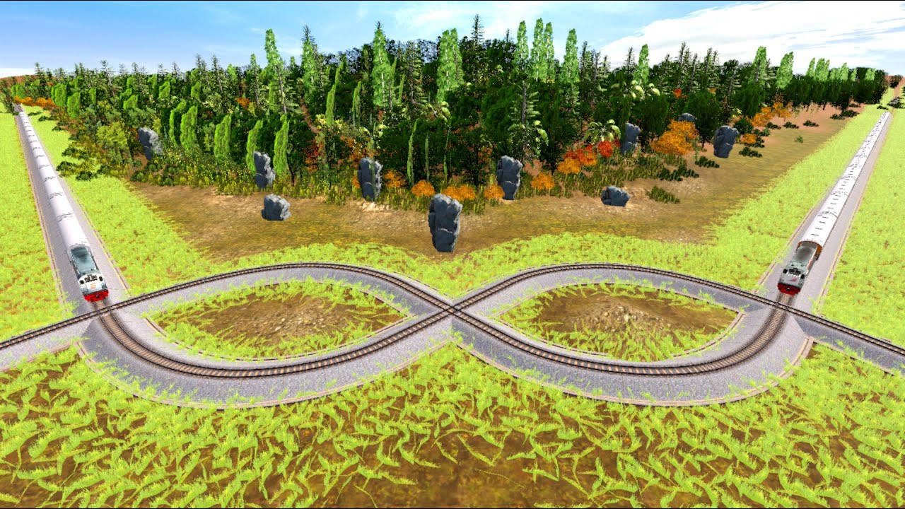 Four Trains Crazy Crossing, Crazy Railroad Track | Bumpy Forked ...