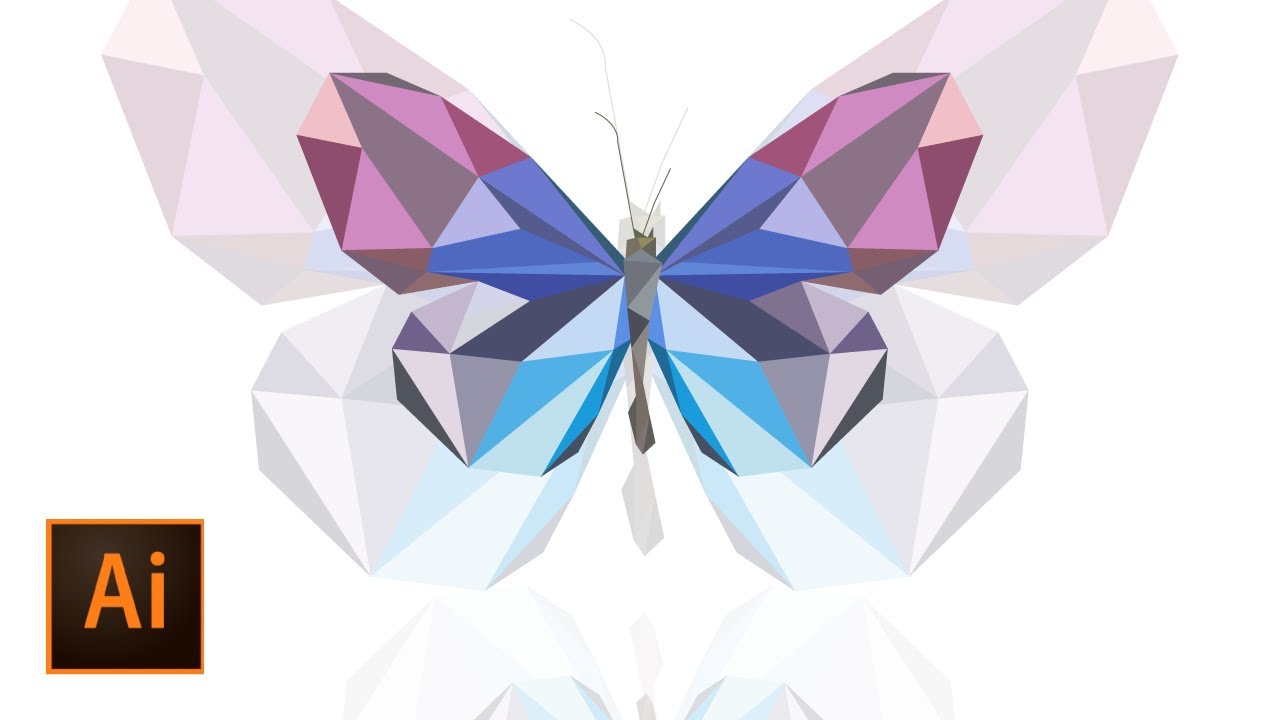 Low Poly Illustrator Design Tutorial||Butterfly Shape in Adobe Illustrator - YouTube