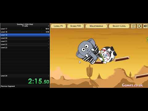 Snoring 2 - Wild West Level 17-24% Any% 100% Speedrun 6:51.17 - YouTube