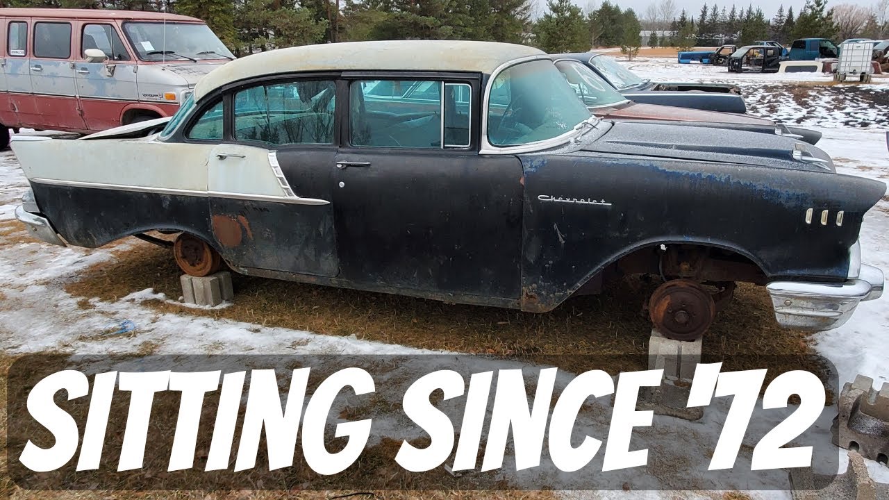 57 CHEVY RESCUE - SAT IN A FIELD FOR 50 YEARS! - YouTube