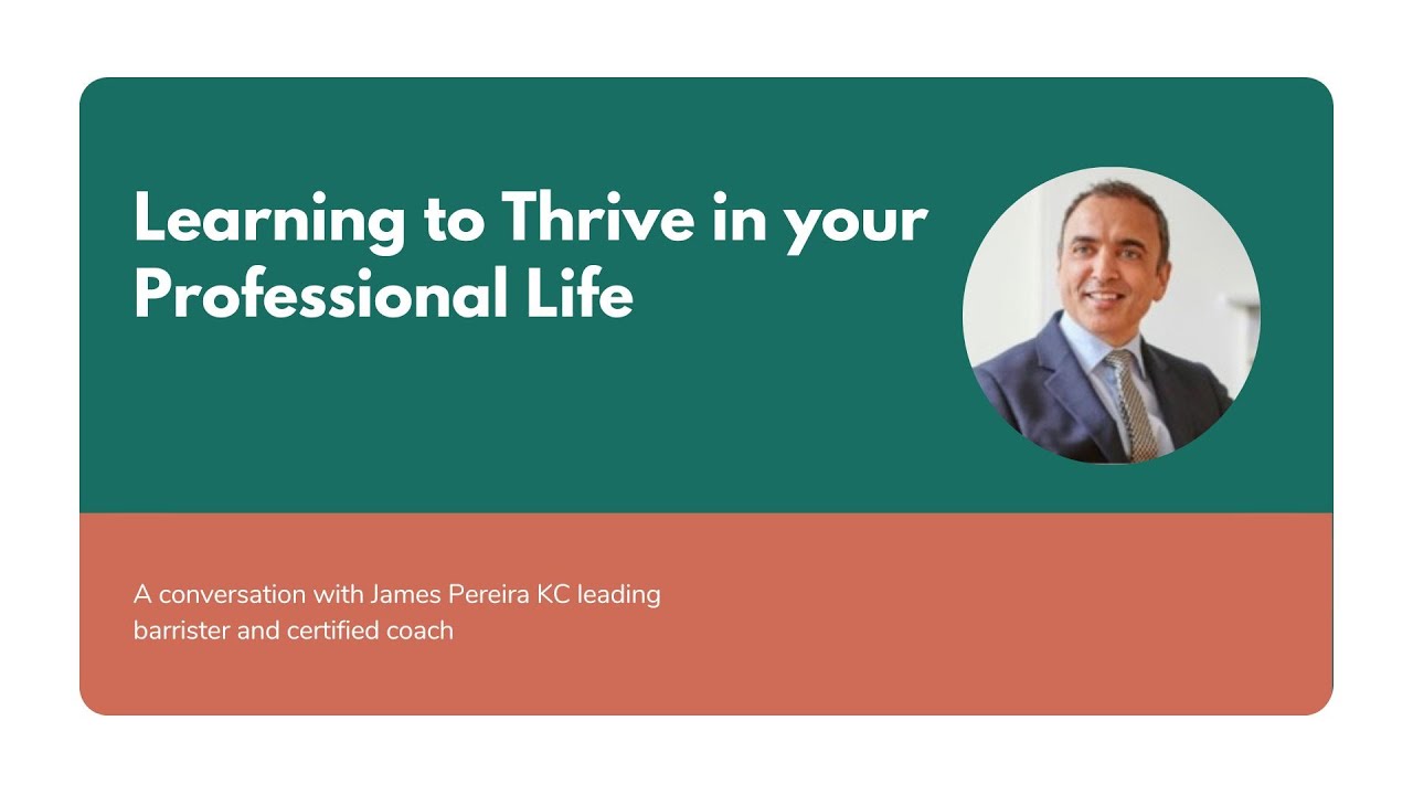 Learning to Thrive in your Professional Life: A conversation with James ...