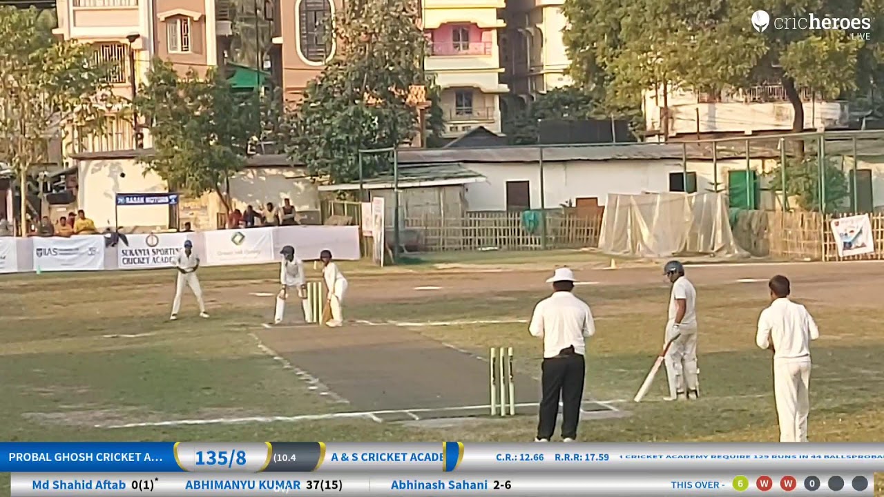 Live Cricket Match | A & S CRICKET ACADEMY vs PROBAL GHOSH CRICKET ...