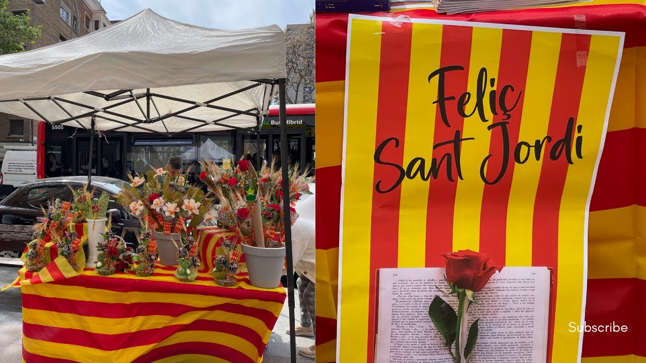 Sant Jordi, also known as Saint George, Barcelona, Spain on April 23rd ...