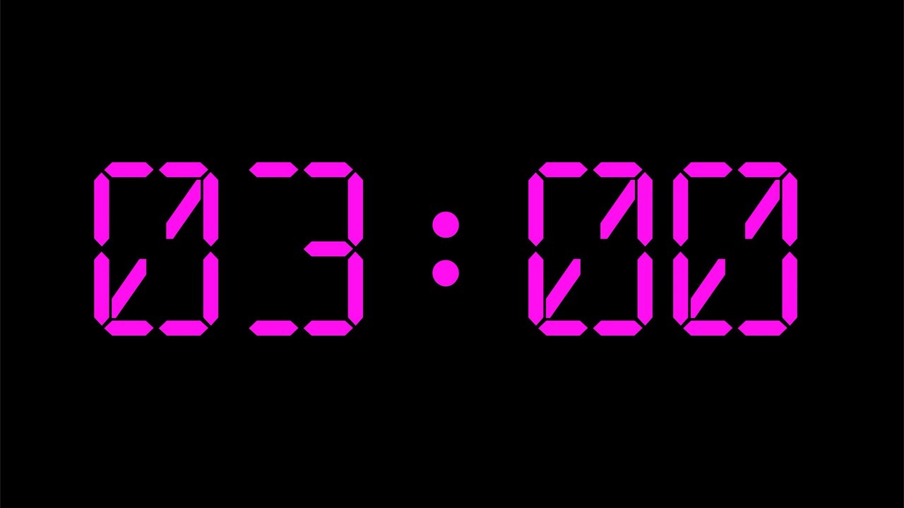 3 minute digital timer pink and black with an alarm - YouTube