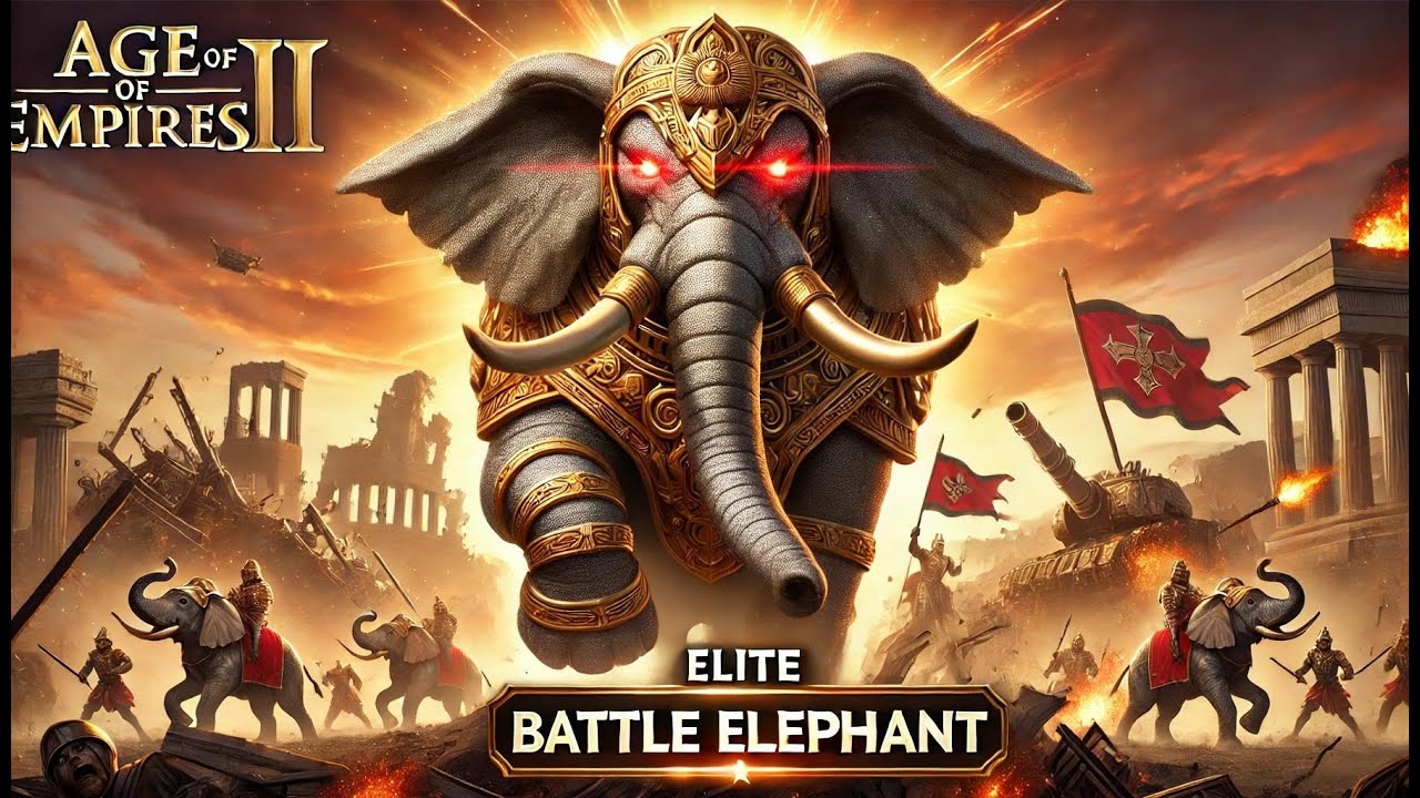 Elite Battle Elephants in Action Crushing Armies in AoE2 - YouTube