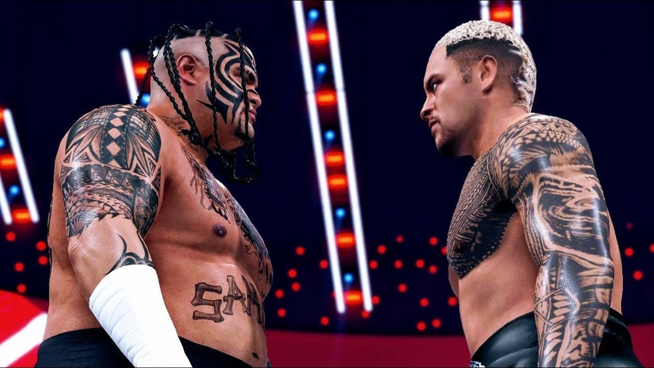 Umaga Vs Solo Sikoa:Falls count Anywhere - YouTube