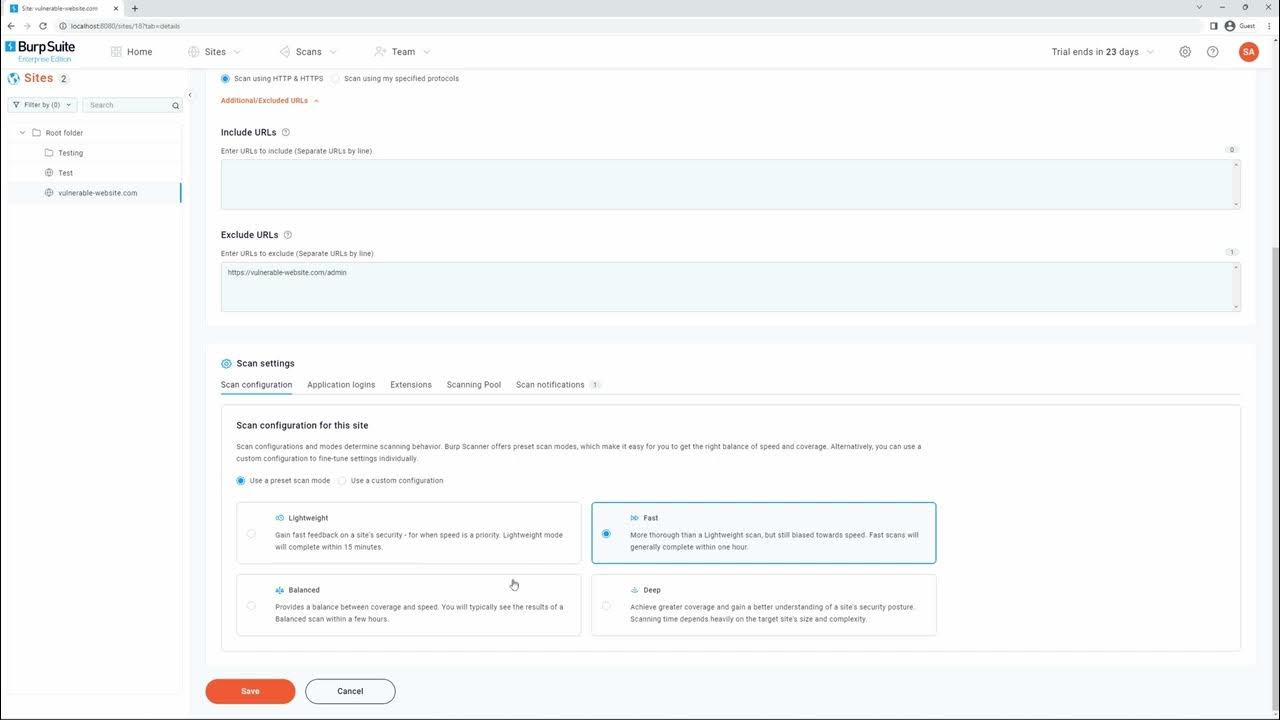 Using preset scan modes in Burp Suite Enterprise Edition - YouTube