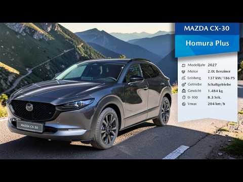 2026 Mazda CX-30 2.0l 186PS FWD Homura Plus (4K)  | Machine Gray (46G) | 360° Rundgang + Innenraum