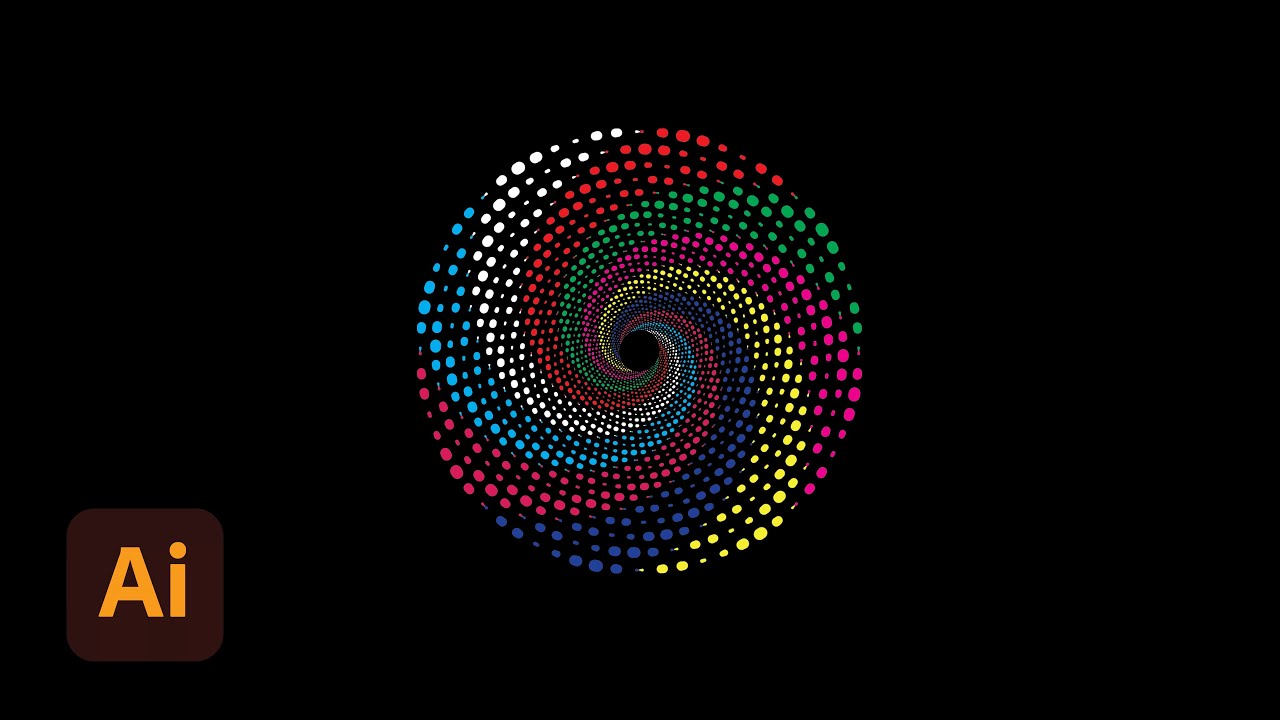 Adobe Illustrator Rainbow Swirl simplest way to create - YouTube