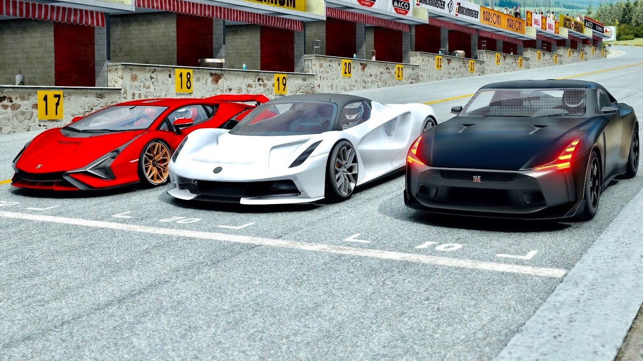 Lotus Evija vs Nissan vs Nissan GT-R50 by Italdesign vs Lamborghini ...