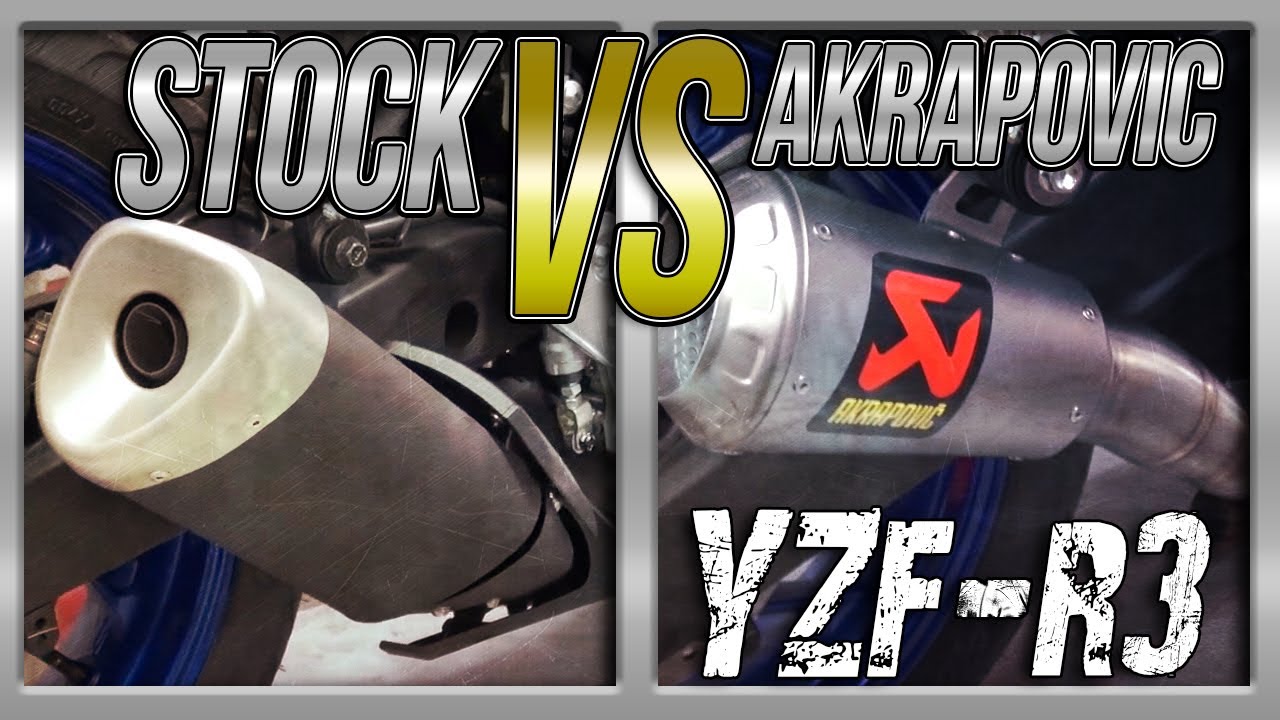 15-17 Yamaha YZF-R3 Stock Exhaust vs Akrapovic Slip-On Exhaust Sound ...