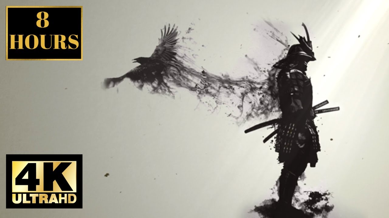 Samurai Fantasy Manga Ninja And Crow Wallpaper Screensaver Background ...