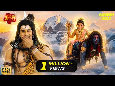 गणेश जी को माता काली की पीठ की सवारी करते देख शिवजी की छुट्टी हंसी ! | Vighnaharta Ganesh #adishakti