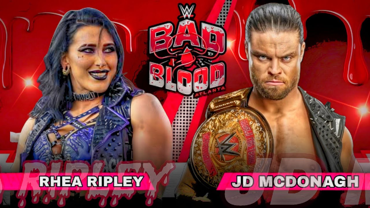 Rhea Ripley vs JD McDonagh Full Match WWE Bad Blood 2024 Highlights ...