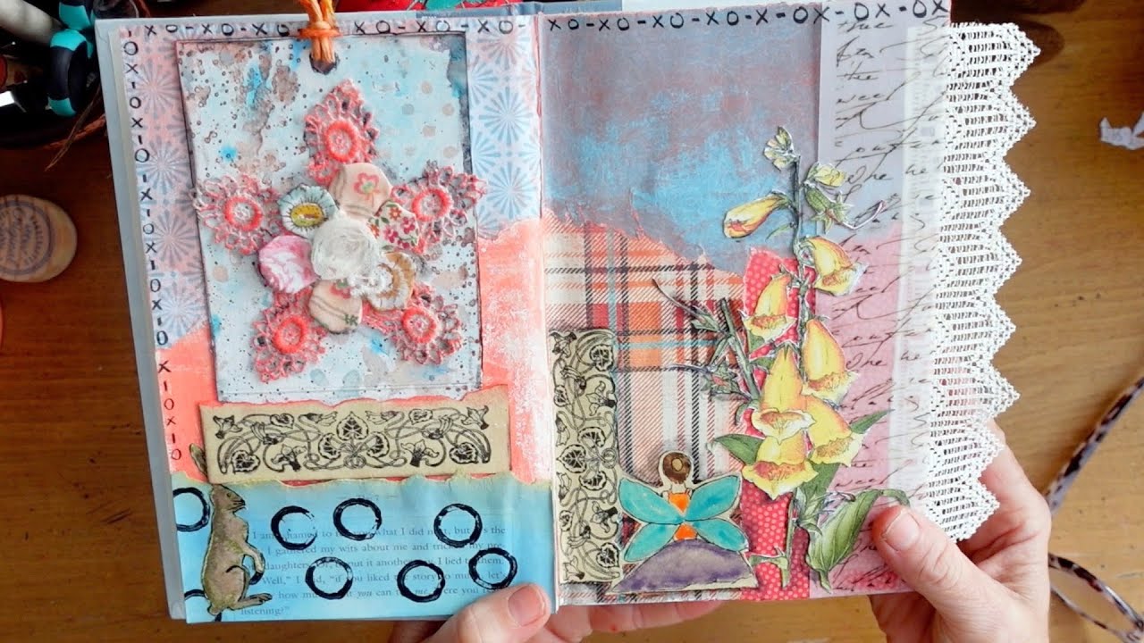 Art Journal Altered Book Prompt Process Video - YouTube