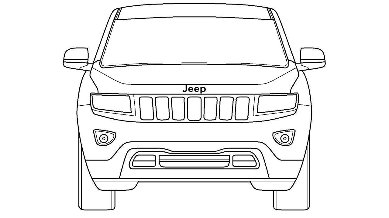 How to draw in Ms Paint | Jeep Cherokee Drawing in Ms Paint | Car ...