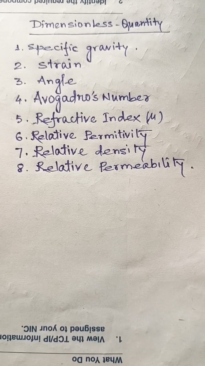 Most important Dimensionless Quantity |RRB JE, RRB ALP & Technician #shorts #shortvideo #short ...