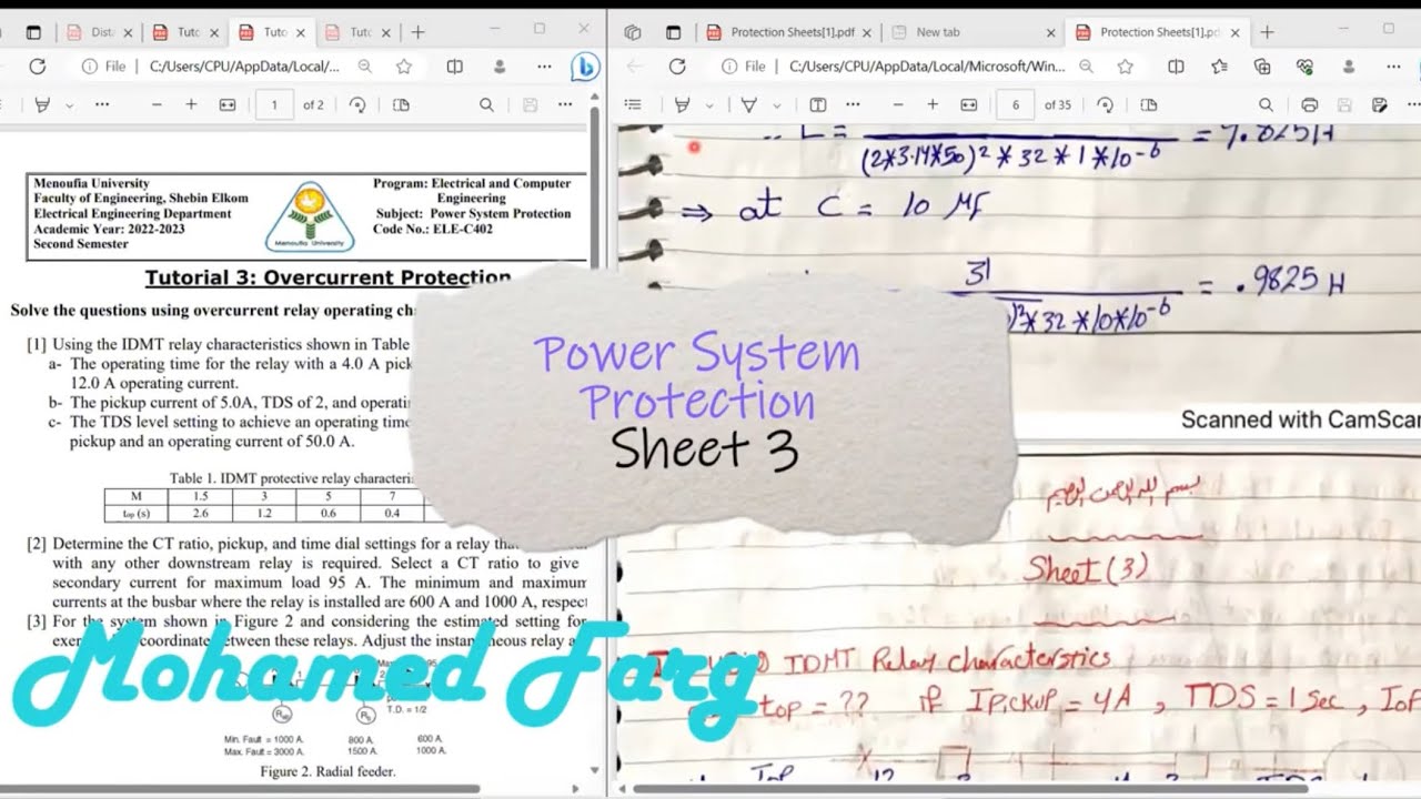Power System Protection Sheet 3 - YouTube