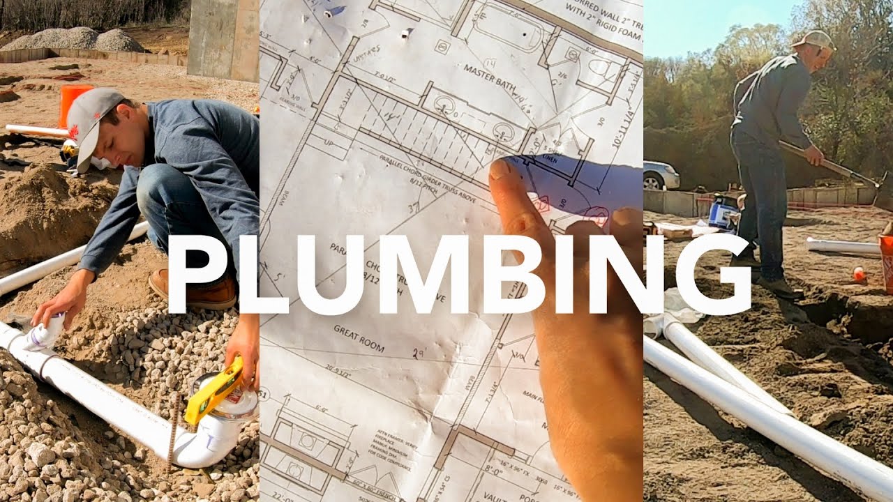 PLUMBING under the concrete slab || building a house - YouTube