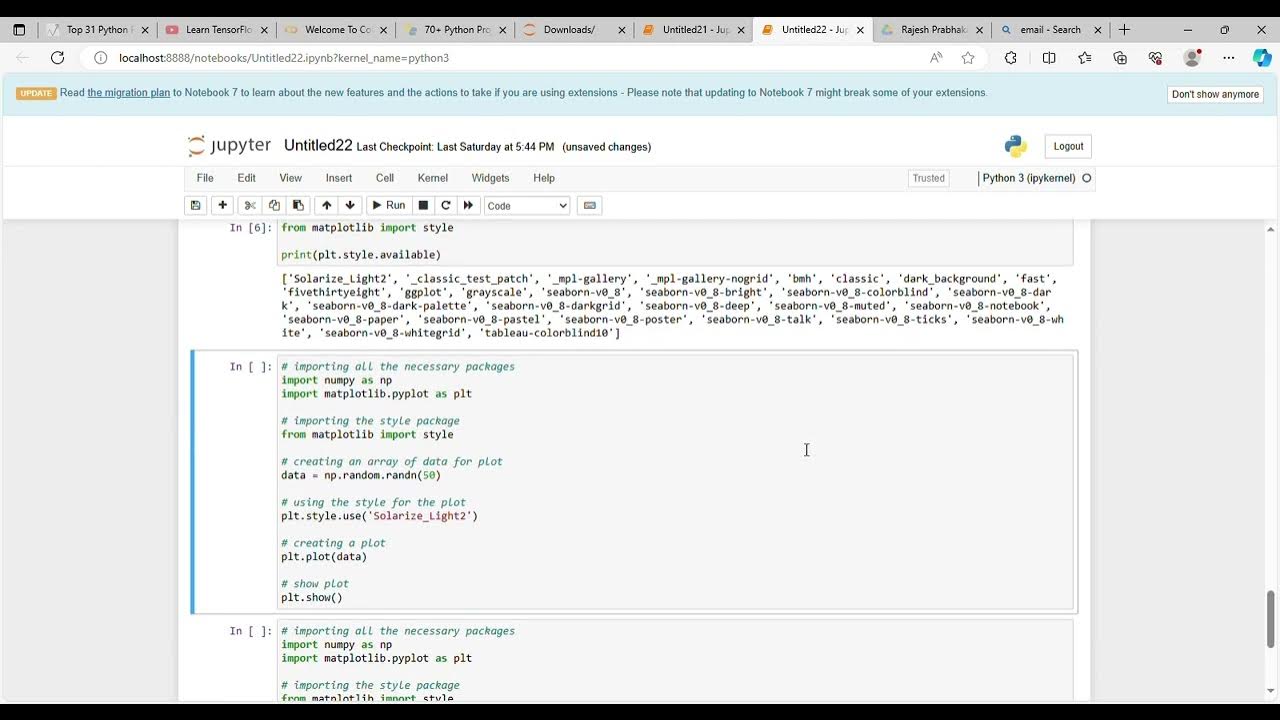 Learn matplotlib using different style plots in data science 2023 telugu #subscribe #datascience ...