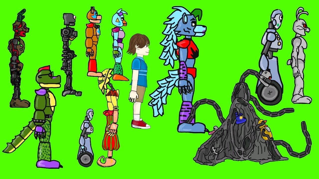 [FNAF] BurnTrap, Glamrock, Freddy ... Full Item Pack DC2 । Drawing ...
