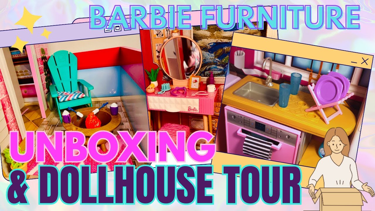 Barbie Furniture Haul and Unboxing | Dollhouse Mini Tour (KidKraft ...