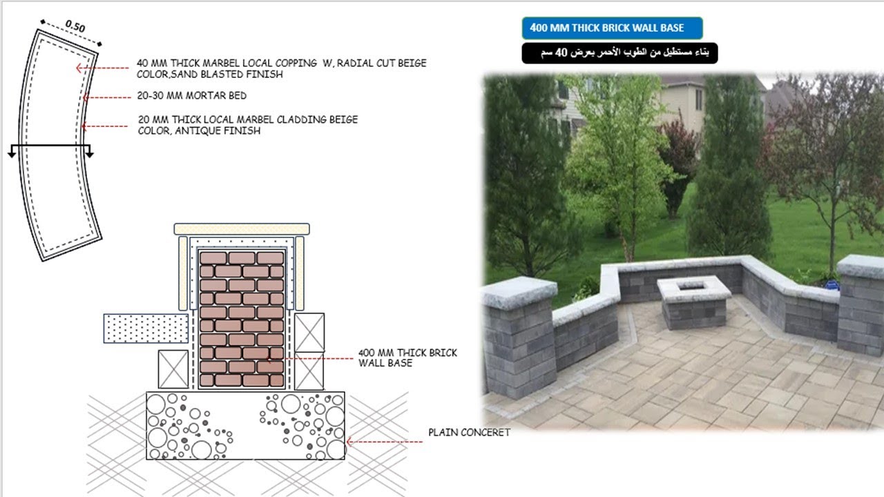 BRICK SEATS - TYPICAL DETAIL - YouTube