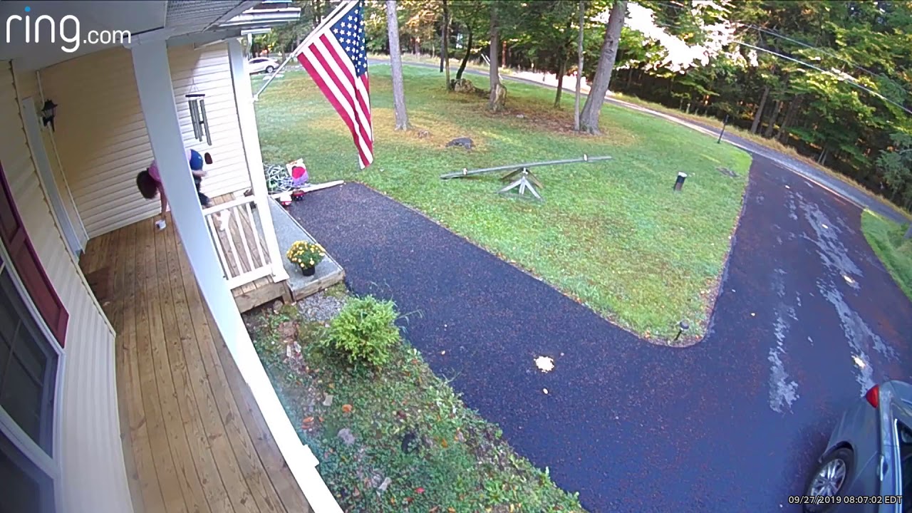 Security camera Face plant Fail; fall on steps porch - YouTube